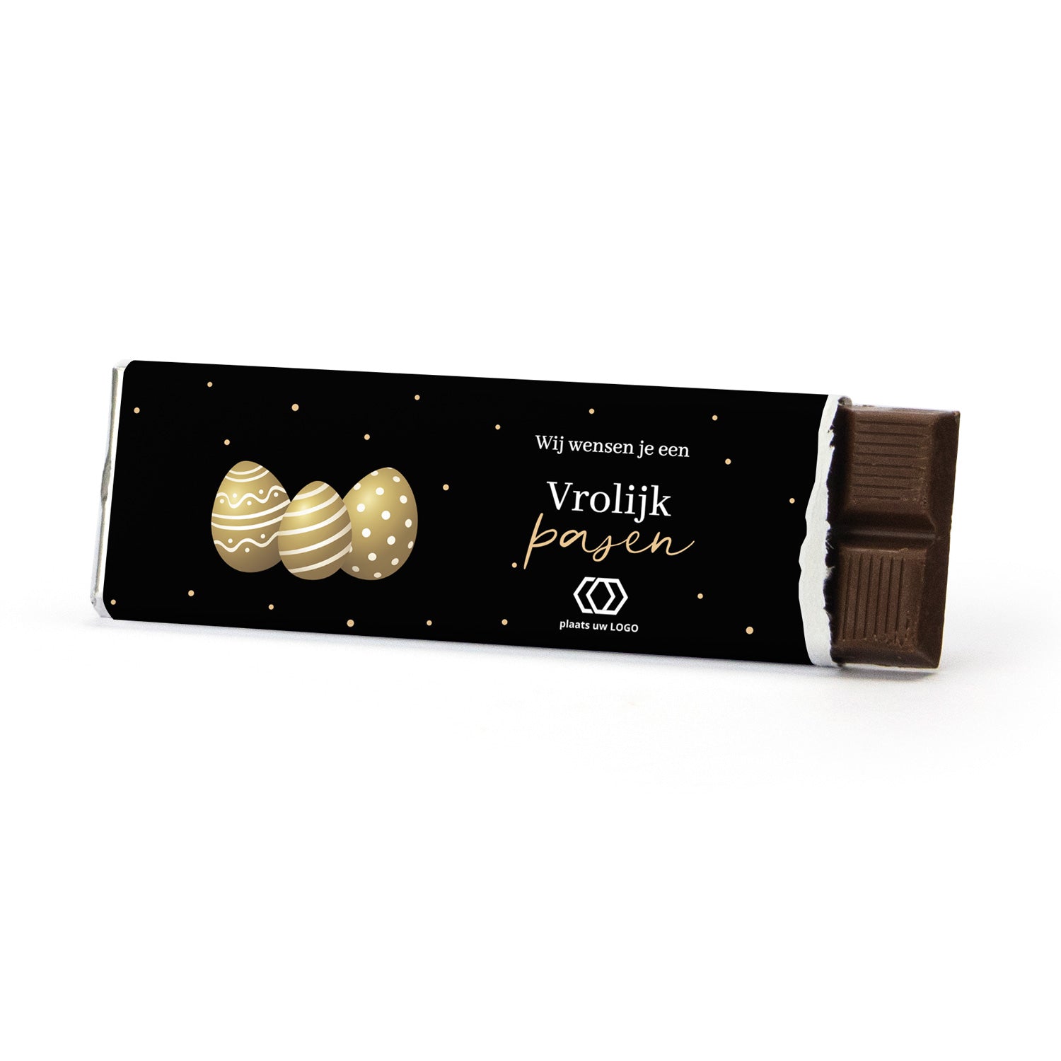 Chocoladereep met eigen wikkel bedrukken logo - PASEN – Bedankjes.nl