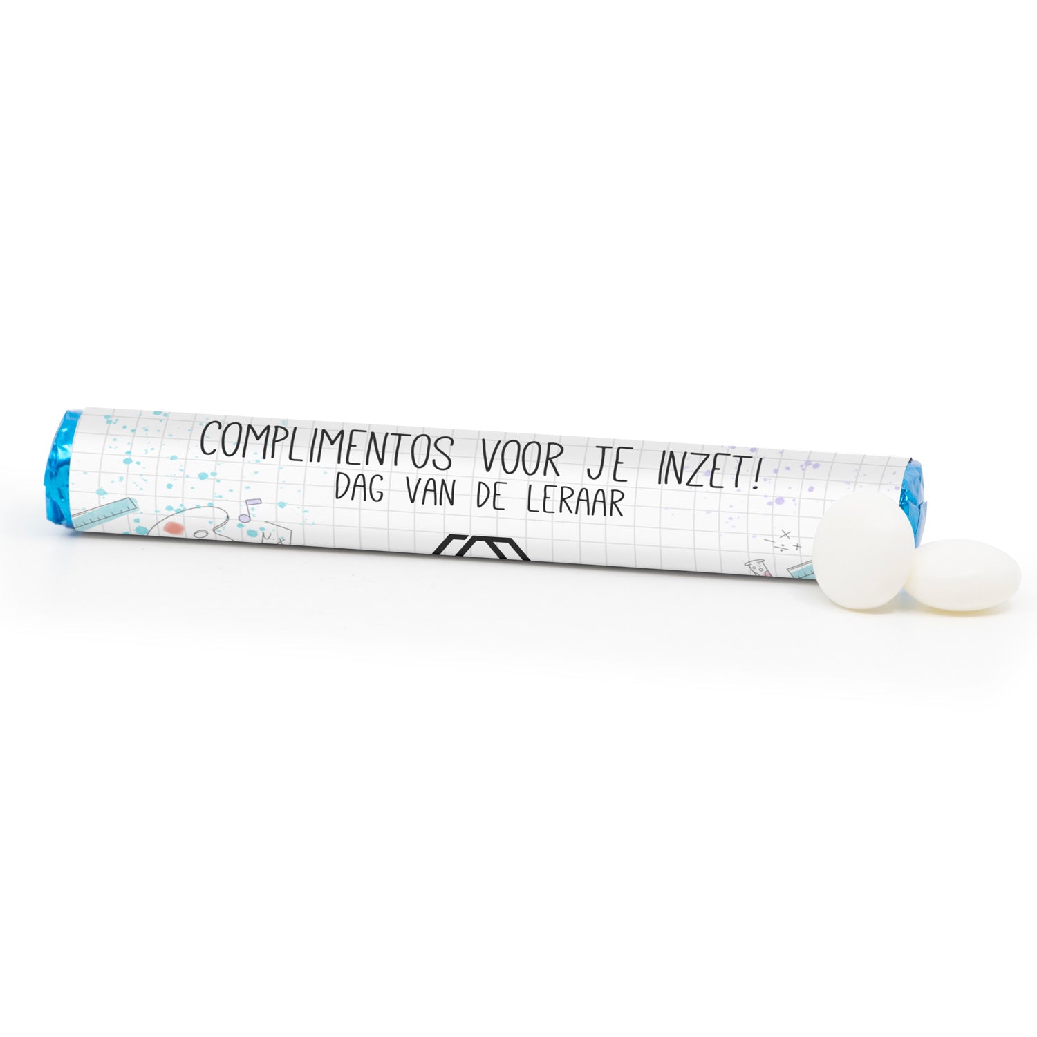 (compli)MENTOS rol met logo - Leraar – Bedankjes.nl