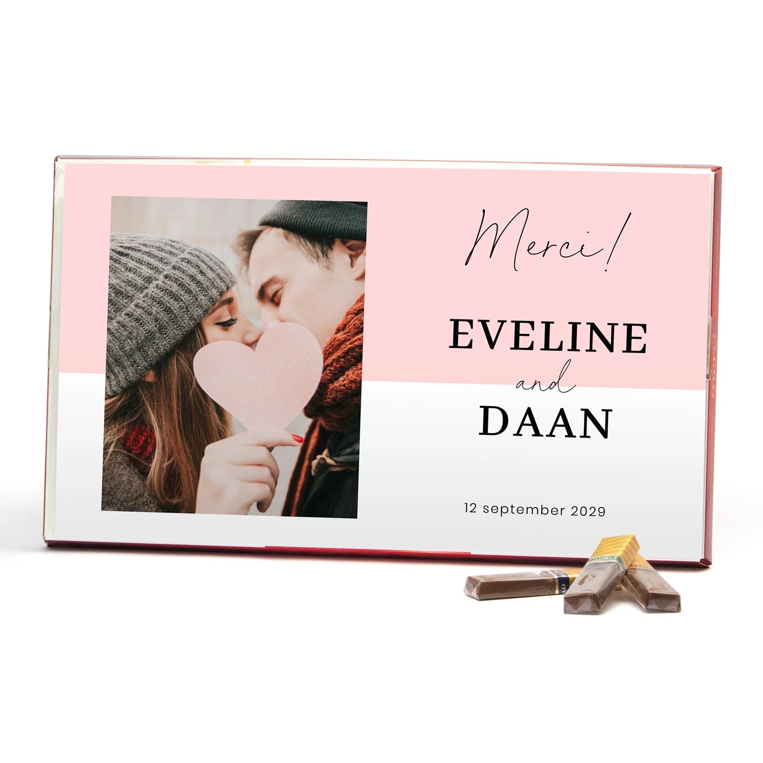 Grote doos Merci 400 gram met eigen inlay kaart - Trouwbedankje ...
