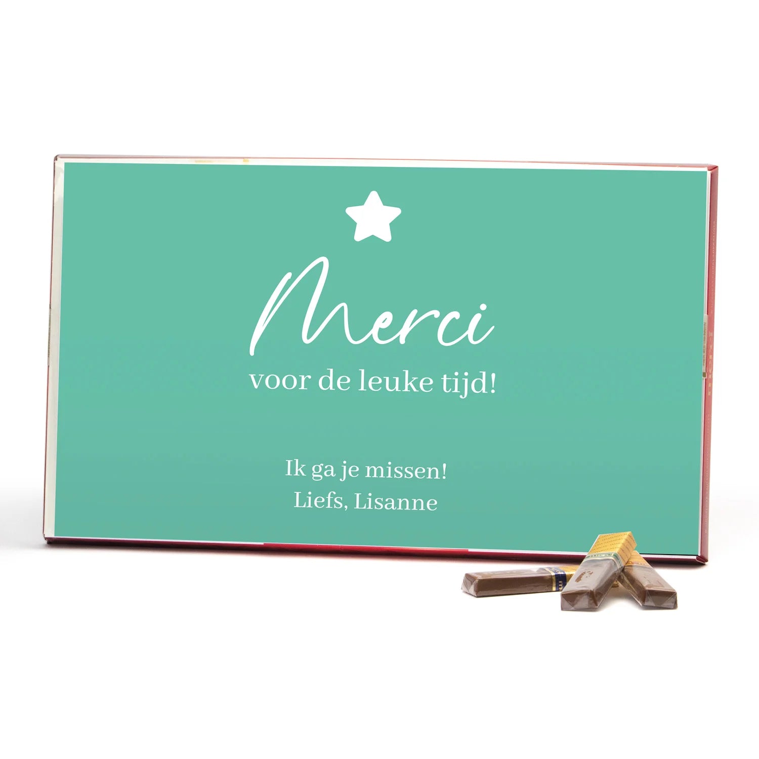 Grote doos Merci met eigen kaart als bedankje voor jouw collega's ...