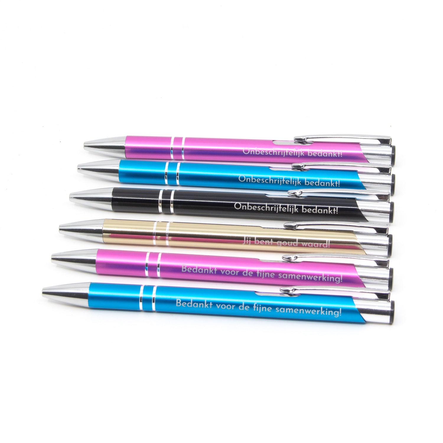 Metalen pennen met bedanktekst – Bedankjes.nl
