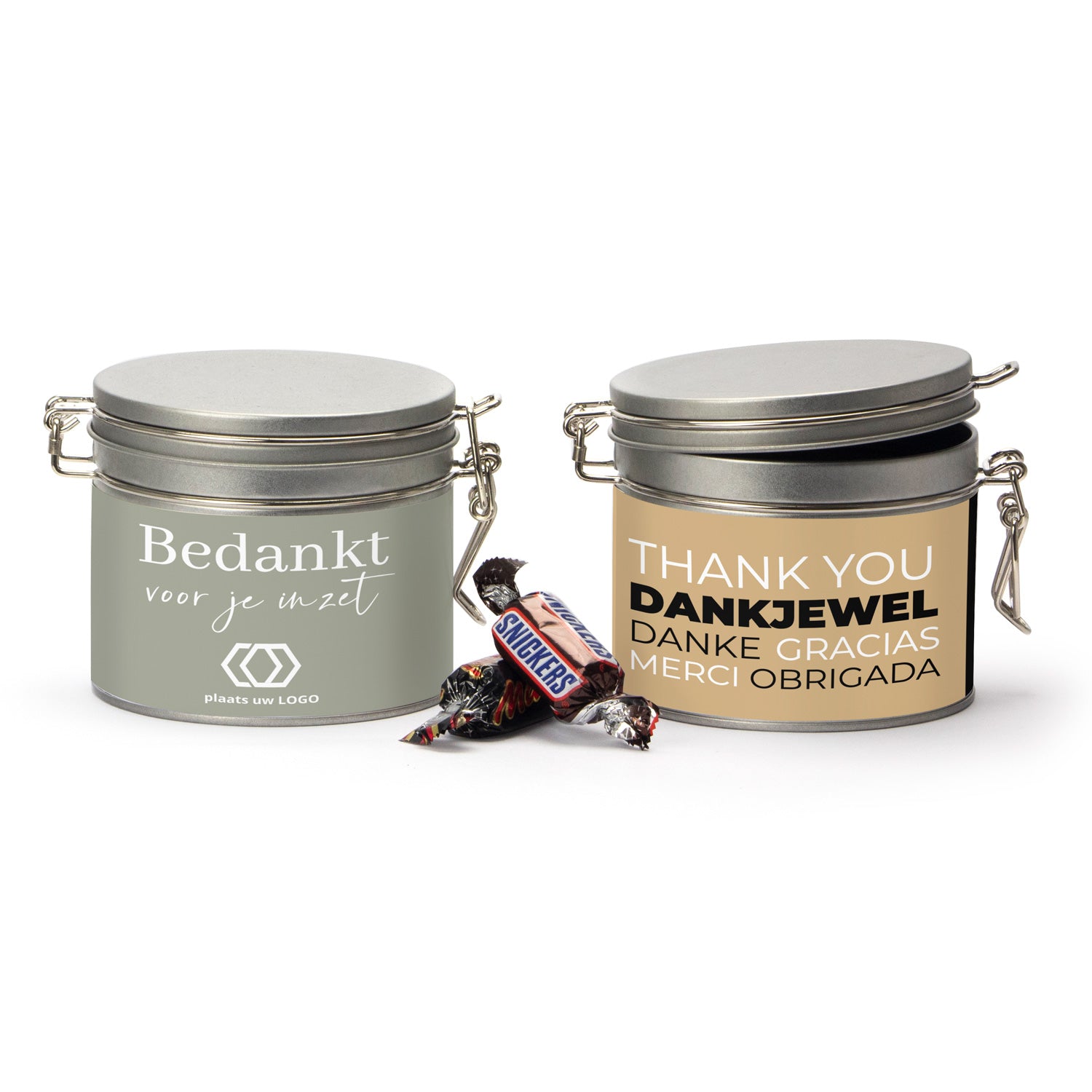 Beugelblik medium met eigen wikkel - vrijwilliger – Bedankjes.nl
