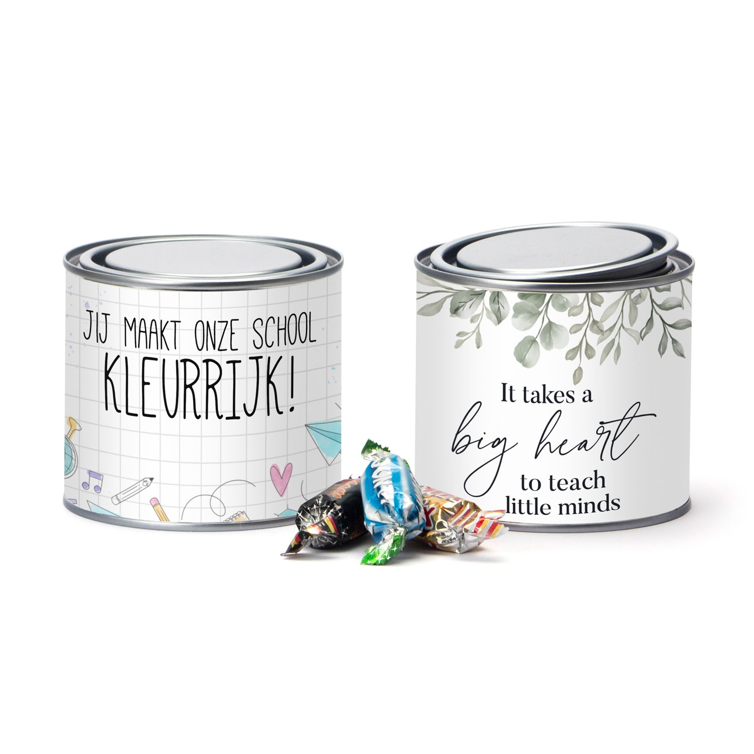 Verfblik medium met eigen wikkel - Leraar – Bedankjes.nl