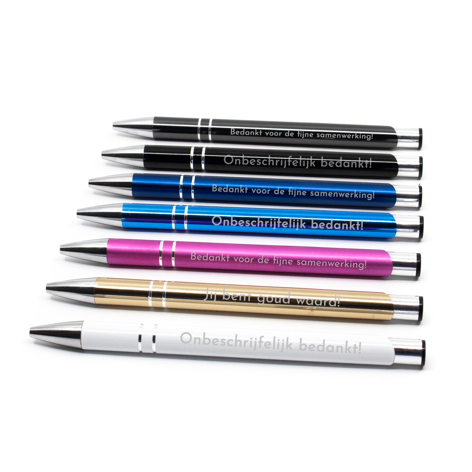 Metalen pennen met bedanktekst – Bedankjes.nl
